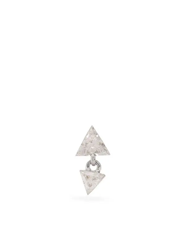 MARIA TASH 18kt White Gold Diamond Triangle Drop Earring - Silver