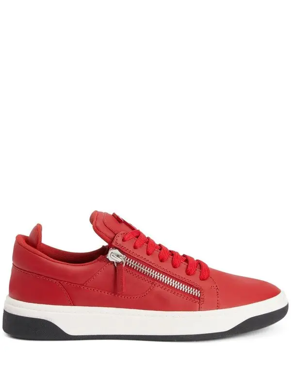 GIUSEPPE ZANOTTI Zip-detail Low-top Sneakers - Red