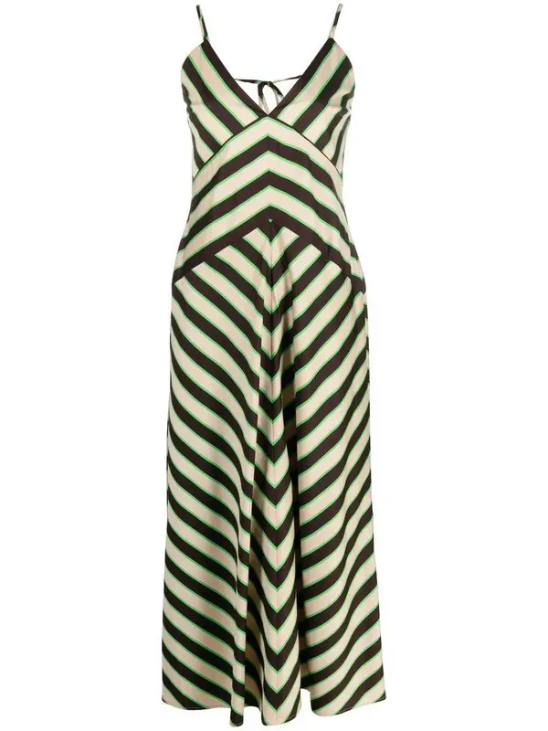 MSGM Chevron-print Rear-tie Dress