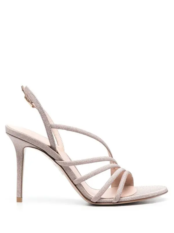 LE SILLA Scarlet 80mm Crystal-embellished Sandals - Neutrals