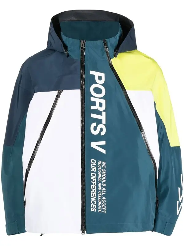 PORTS V Logo-print Zip-up Hooded Jacket