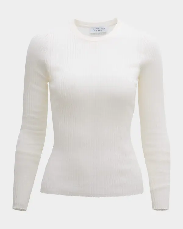 Gabriela Hearst Browning Cashmere Ribbed Top - Ivory