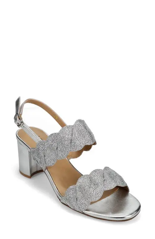 Vaneli Lettie Sandal - Silver Weave Fabric