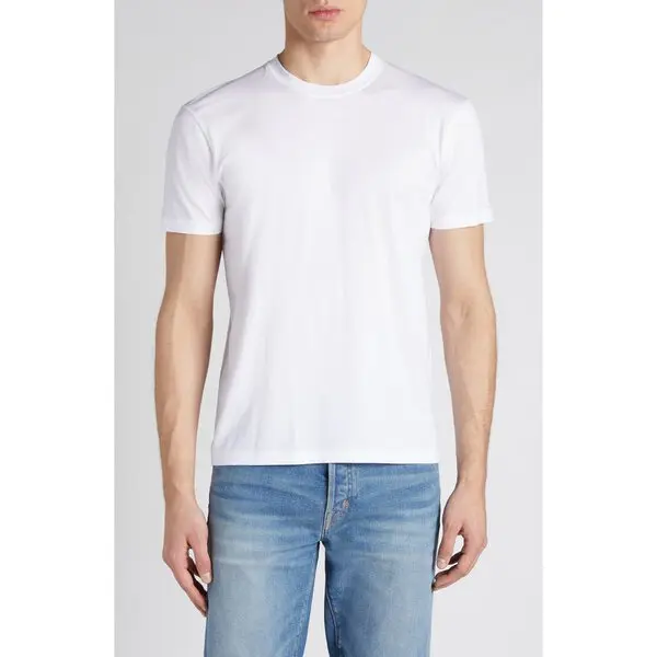 TOM FORD Short Sleeve Crewneck T-shirt - White
