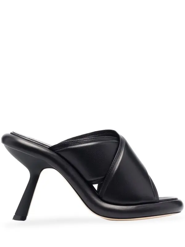 VIC MATIE Vic Matiè Crossover-strap Leather Sandals - Black