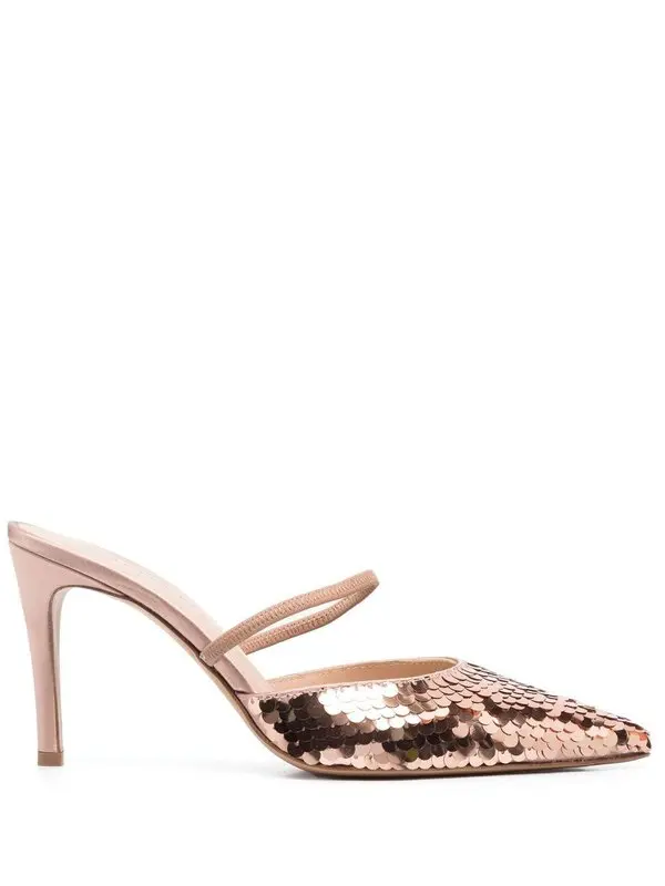 Roberto Festa Sequin Mules - Neutrals