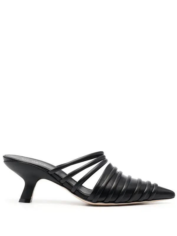 VIC MATIE 72mm Leather Mules - Black