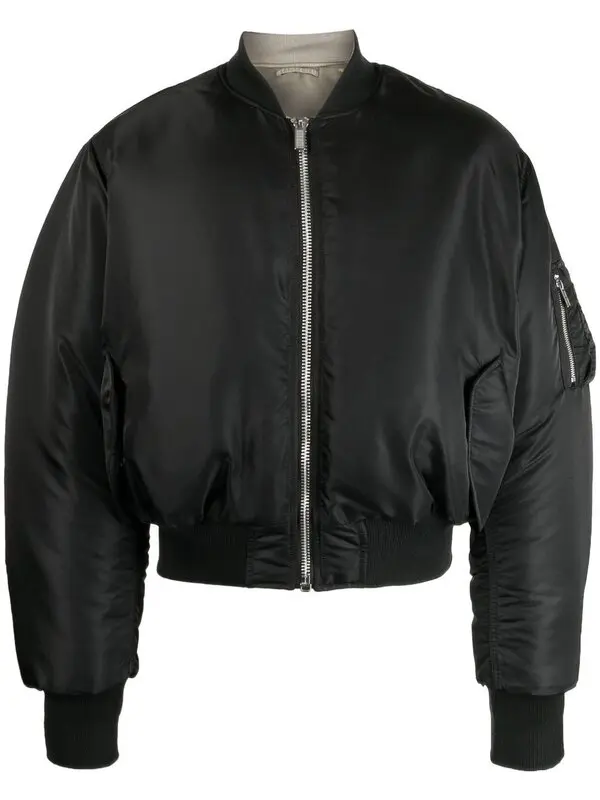 VTMNTS Cropped Zipped-up Bomber Jacket - Black