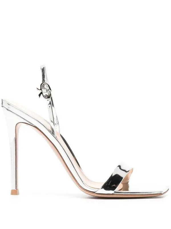 GIANVITO ROSSI Ribbon 105mm Stiletto Sandals - Grey