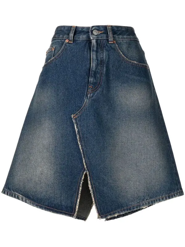 MAISON MARGIELA Distressed Denim A-line Skirt