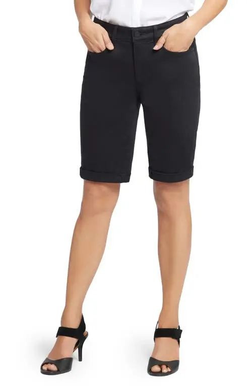 NYDJ Briella Roll Cuff Bermuda Denim Shorts - Black