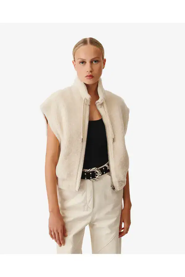 Iro Paris Qian Sheepskin Vest In Beige 50% Off Editorialist