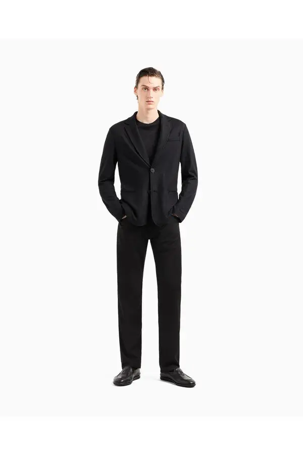 Giorgio Armani Regular-fit Virgin-wool Trousers - Black
