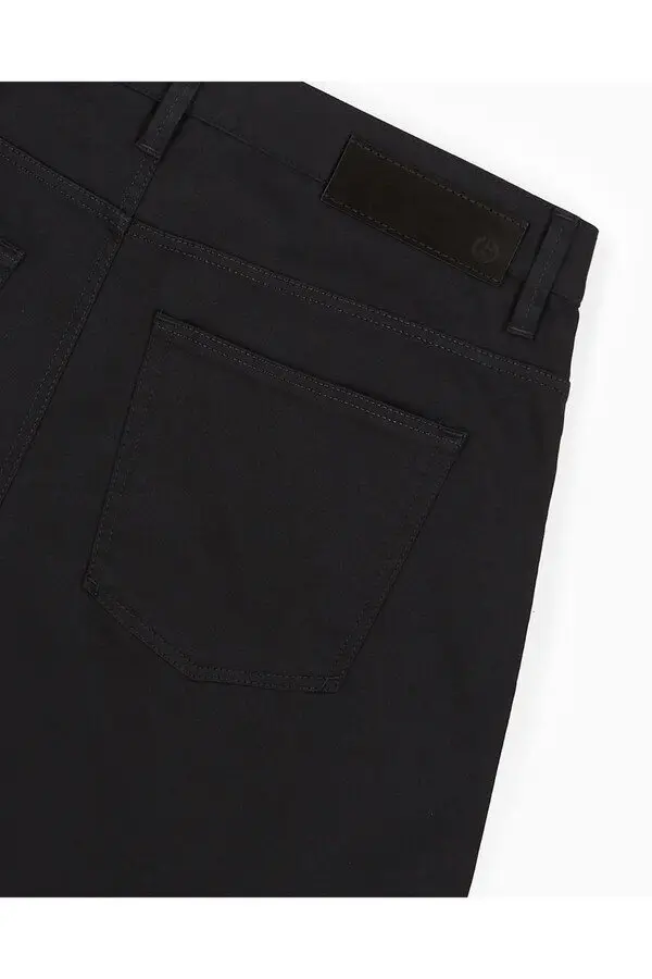 Giorgio Armani Regular-fit Stretch Cotton Trousers - Black