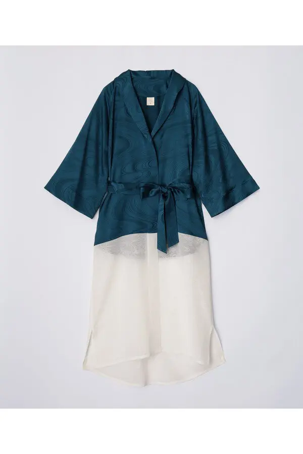 FOO TOKYO Silk Jacquard Gown With Water Pattern