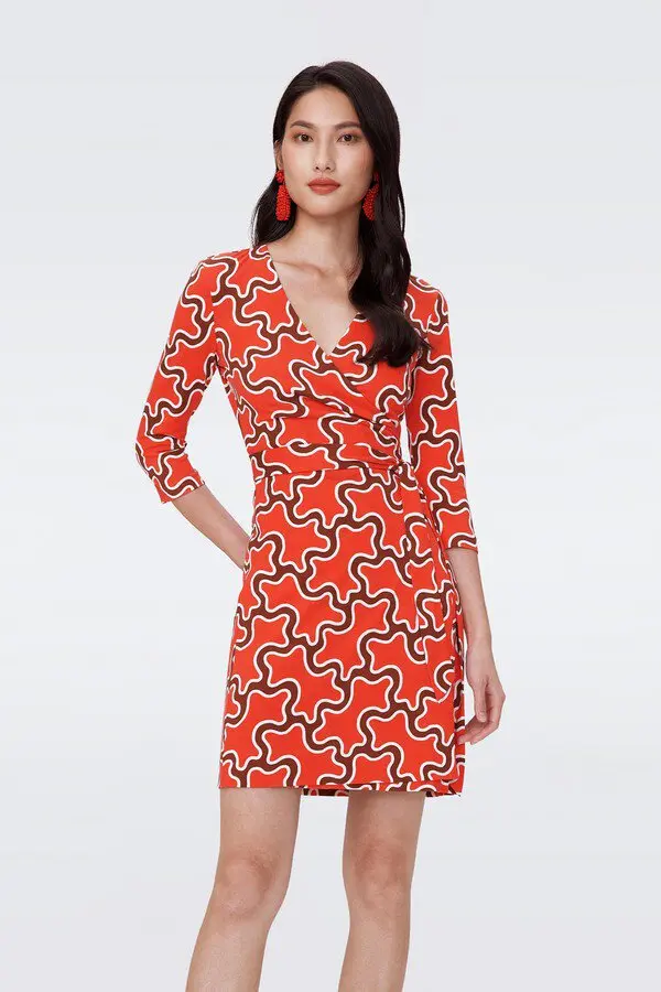Diane Von Furstenberg Julian Silk Jersey Wrap Dress - Red | Editorialist