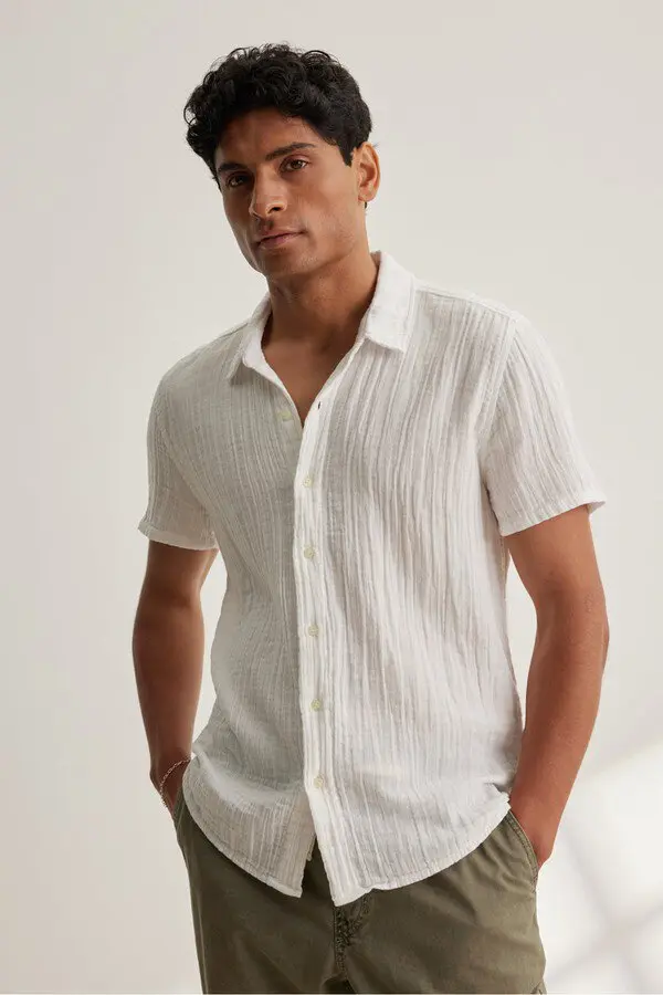 Velvet By Graham & Spencer Christian Cotton Gauze Button-up Shirt