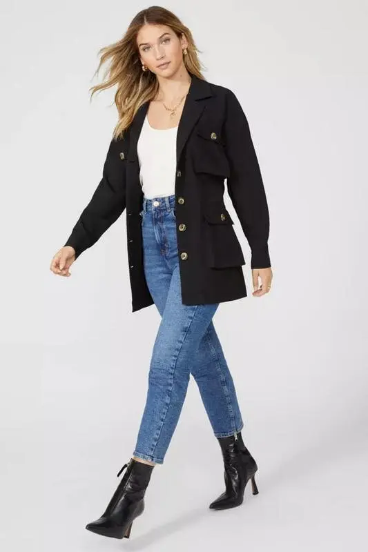 Principles Womens/ladies Utility Belt Jacket - Black | Editorialist