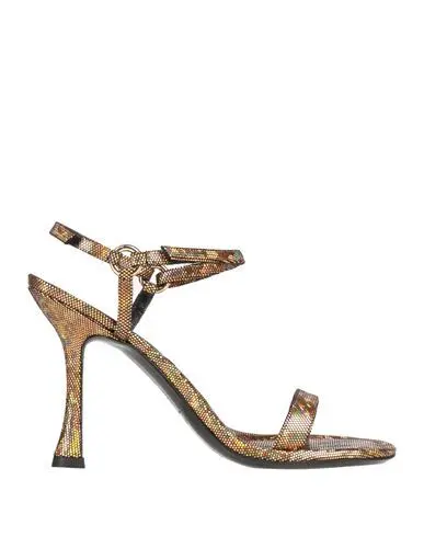 By Far Leather Ankle Strap Sandals - Yellow