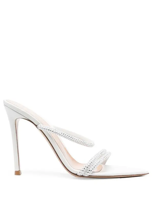 GIANVITO ROSSI Cannes 105mm Suede Sandals - White