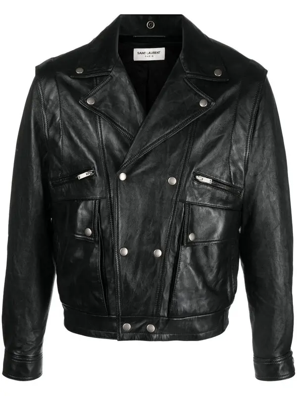 Saint Laurent Crinkled Leather Jacket