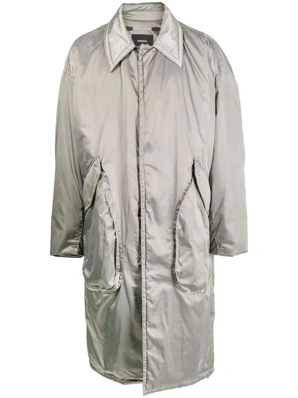 SONGZIO Ruched Detail Knee-length Jacket - Green