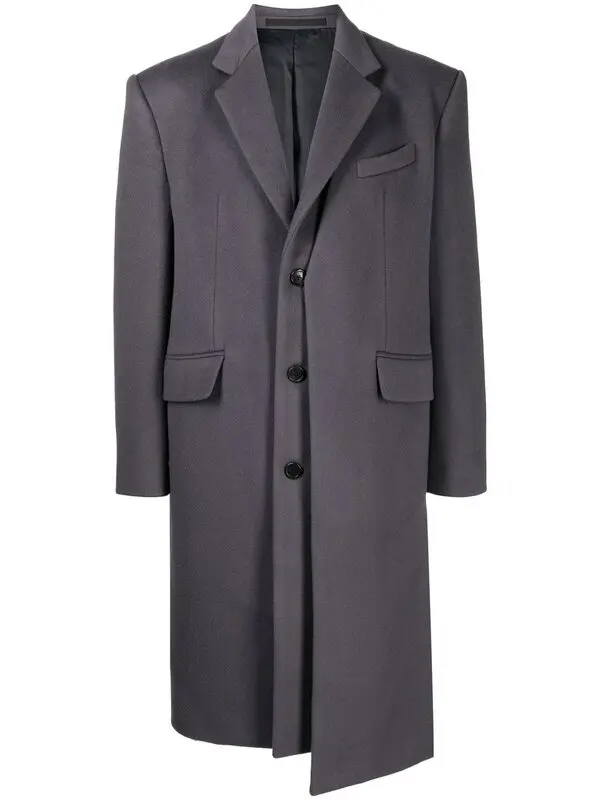 SONGZIO Layered Single-breasted Coat - Grey
