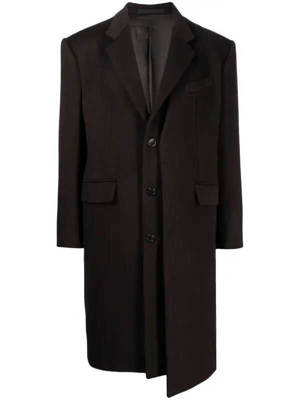 SONGZIO Layered Single-breasted Coat - Brown