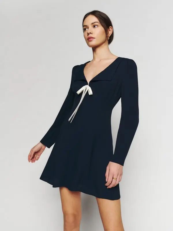 REFORMATION Mavis Dress - Midnight | Editorialist