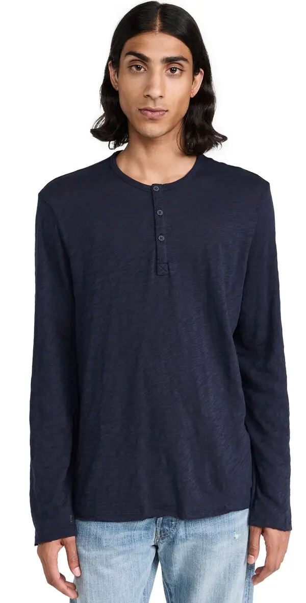 ATM Anthony Thomas Melillo Destroyed Wash Henley - Midnight