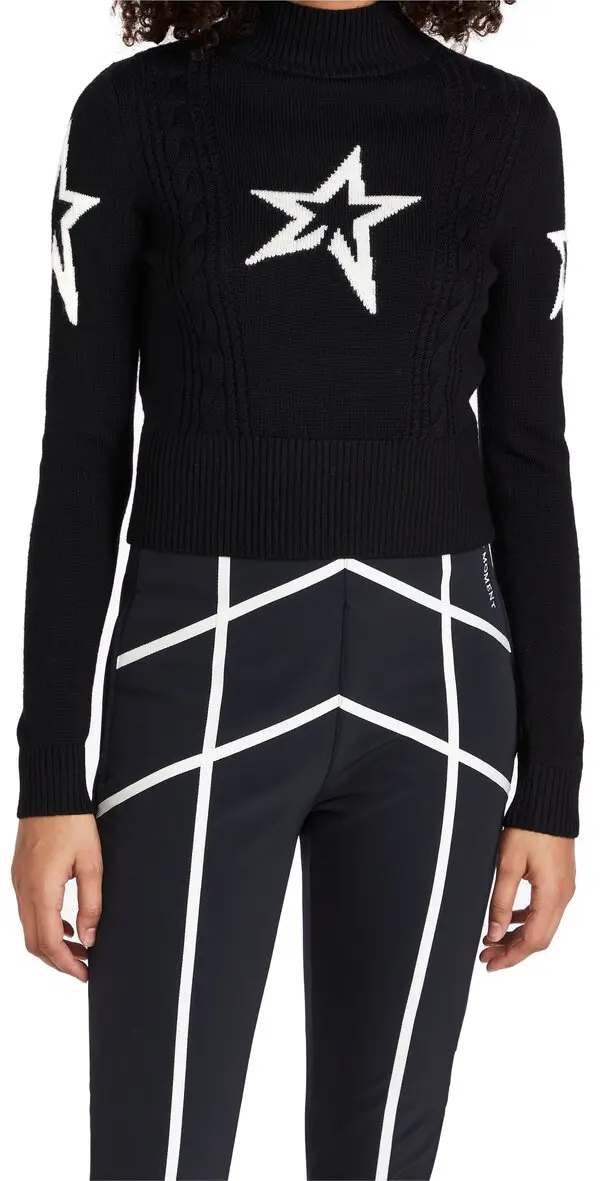 Perfect Moment Cable Knit Sweater - Black