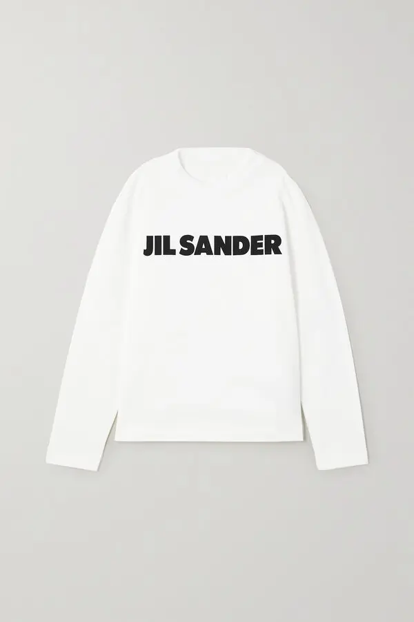 JIL SANDER Printed Cotton-jersey Sweatshirt - White