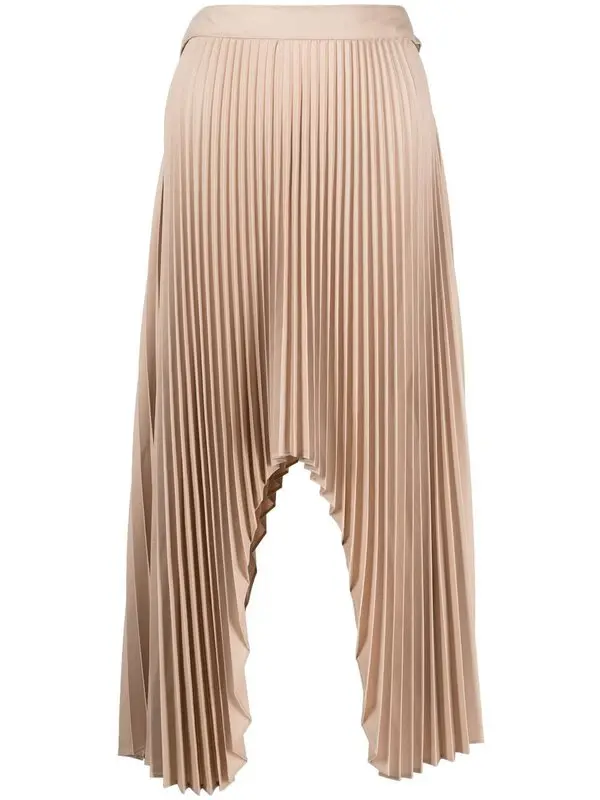 Rokh Arch Pleated Midi Skirt - Brown