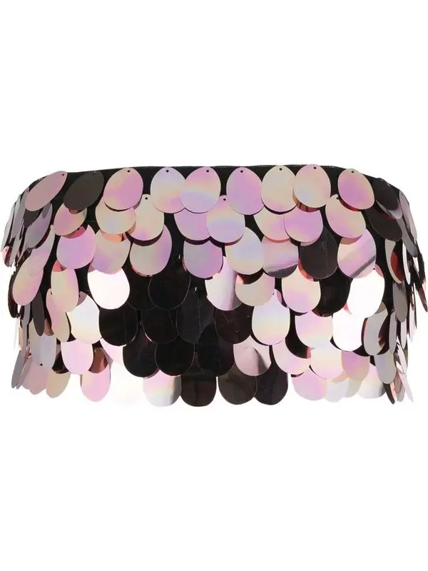 THE NEW ARRIVALS ILKYAZ OZEL Sirena Sequin-embellished Crop Top