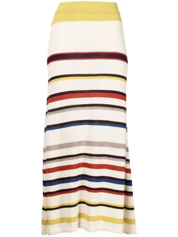 Silvia Tcherassi Striped Knit Midi Skirt