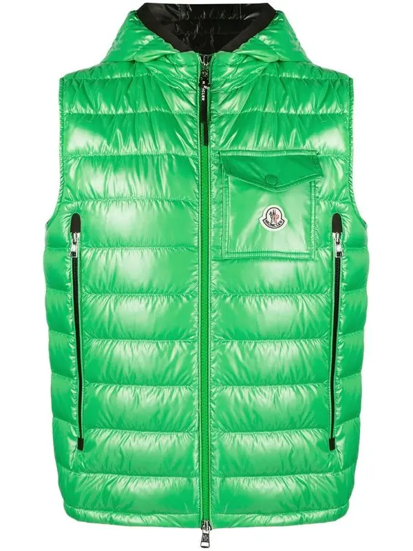 Moncler Logo-patch Padded Gilet - Green