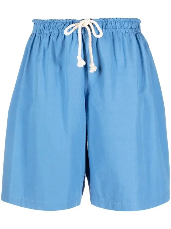 JIL SANDER Drawstring-waist Cotton Shorts - Blue