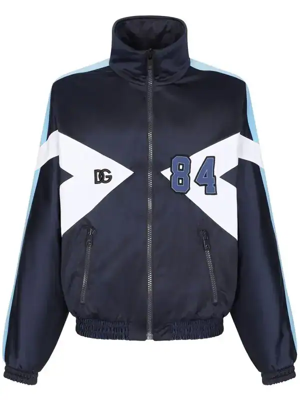 Dolce & Gabbana Logo-Patch Track Jacket In Blue - 40% Off