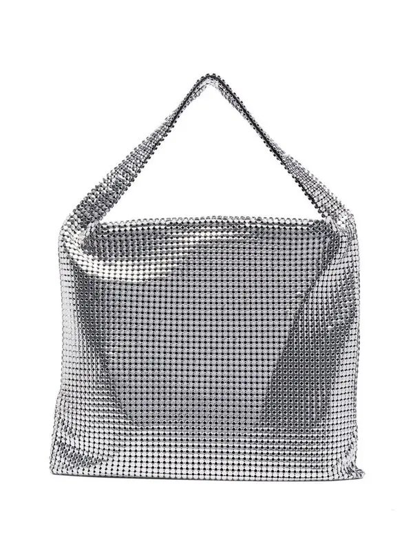 Rabanne Pixel Metallic Tote - Silver