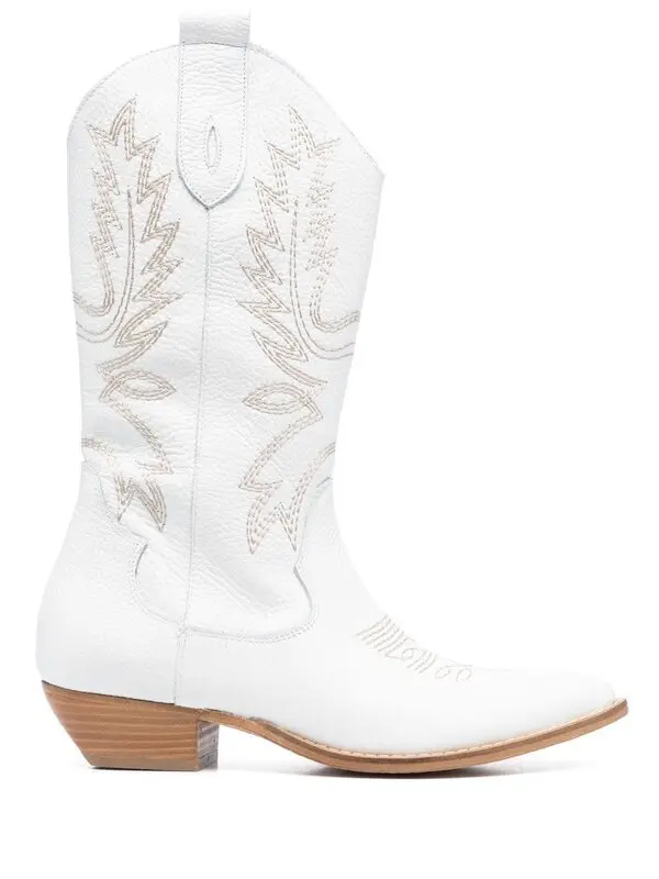P.a.r.o.s.h Embroidered Leather Texan Boots