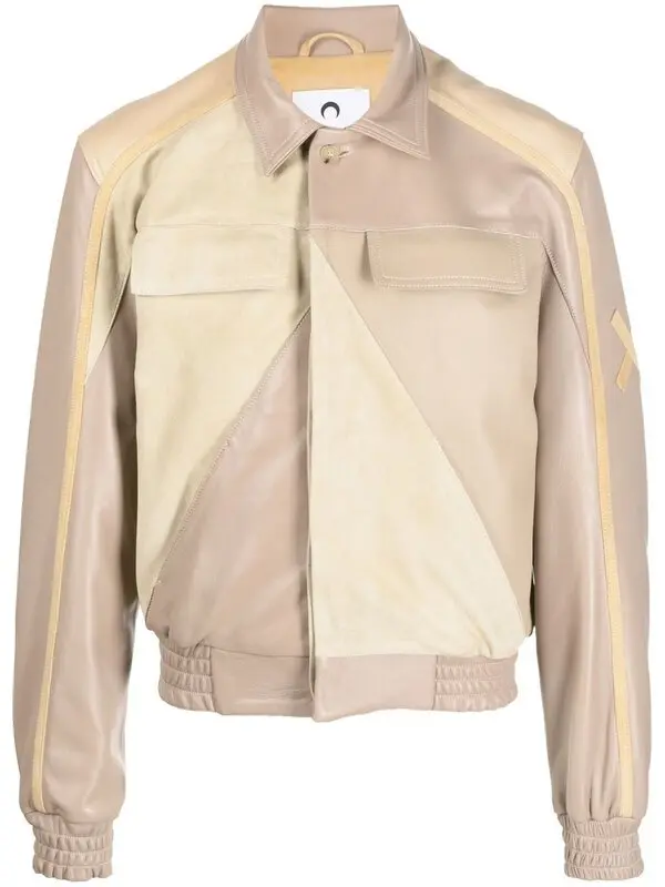 MARINE SERRE Patchwork Leather Jacket