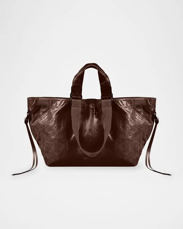 Isabel Marant Wardy Leather Tote Bag - 50cl Chocolate