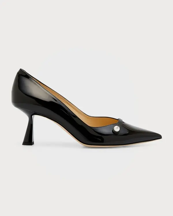 JIMMY CHOO Rosalia Patent Pearly-strap Pumps