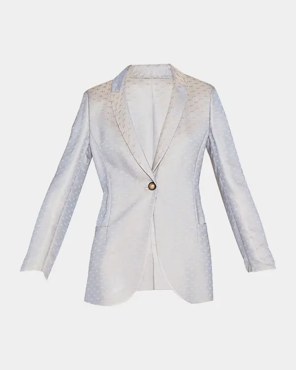 Giorgio Armani Abstract Jacquard Single-breasted Blazer