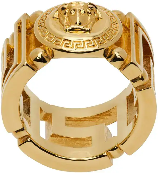 Versace Gold Medusa Greca Ring In 3j000 Versace Gold - 48% Off  