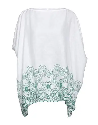 LFDL LA FABBRICA DEL LINO Embroidered Linen Kaftan Top - White