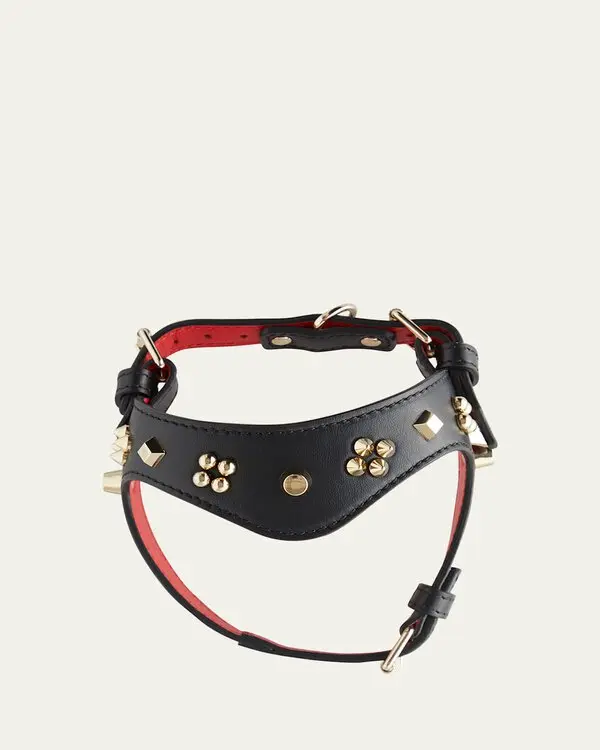 CHRISTIAN LOUBOUTIN Loubiharness Cara Spikes Dog Harness - Black/gold