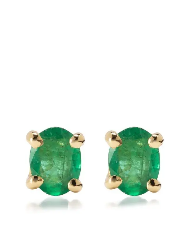 WOUTERS & HENDRIX 18kt Yellow Emerald Stud Earrings