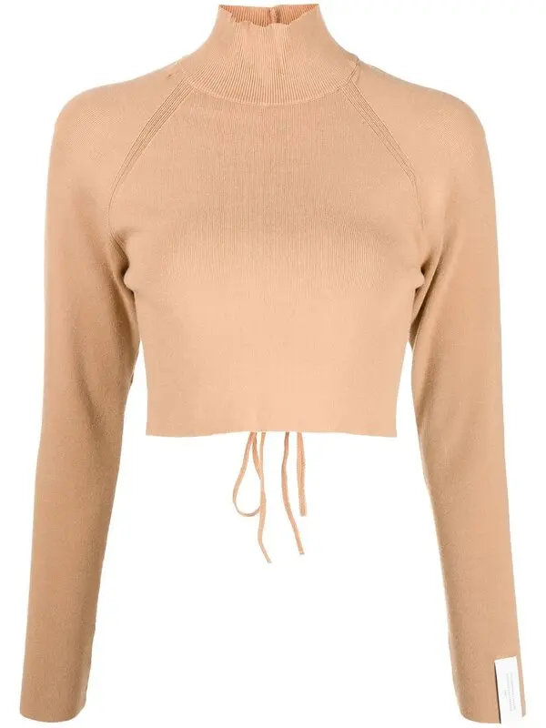 Rokh Open-back Cropped Knitted Jumper