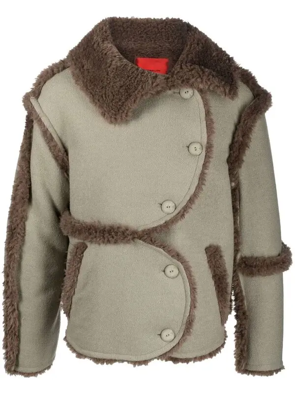 Eckhaus Latta Fleece-trim Sherpa Jacket
